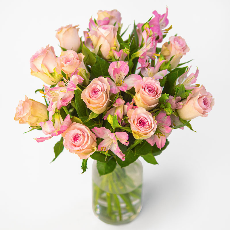 Send flowers – Pink Roses & Alstroemeria