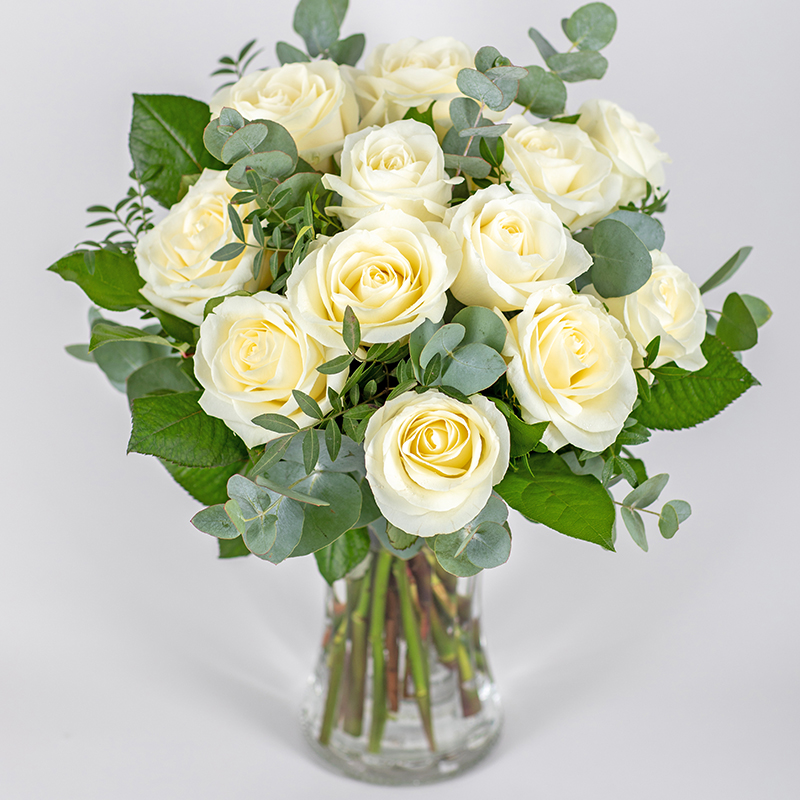 12 hvite roser | Send blomster | Euroflorist